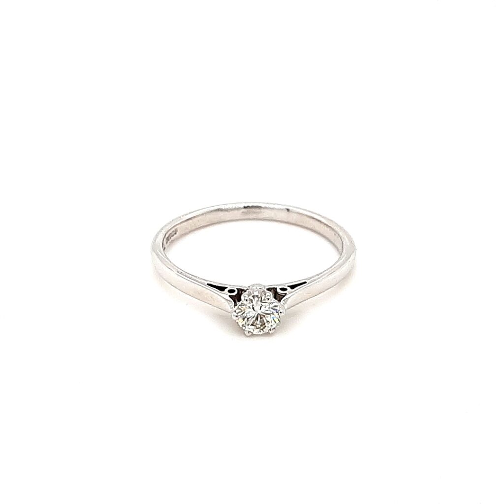 18ct white Gold Diamond single stone ring | Fosters Jewellers